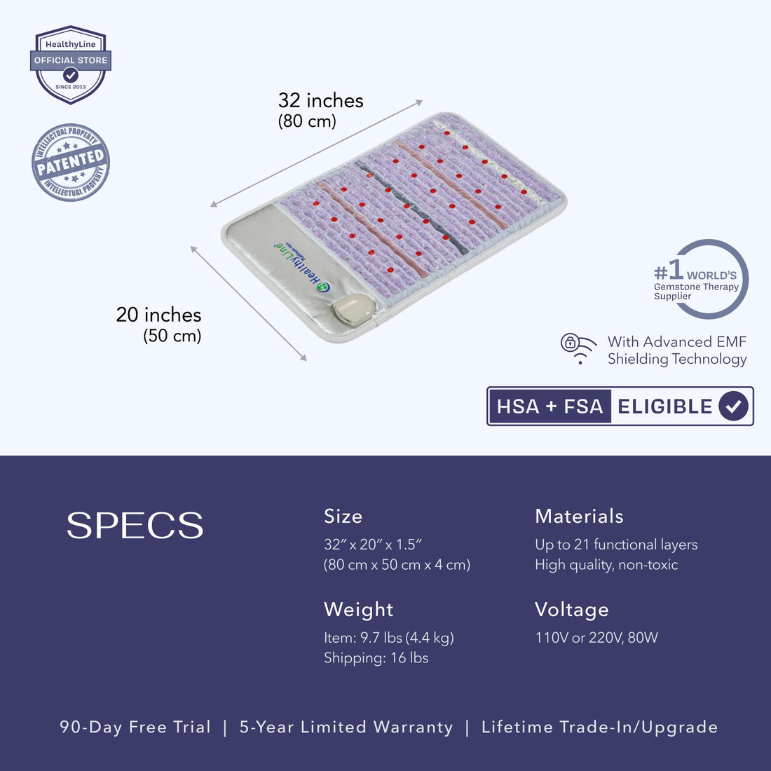 PEMF Mat with Red Light | Platinum Series Infrared Heating Mats – HealthyLine